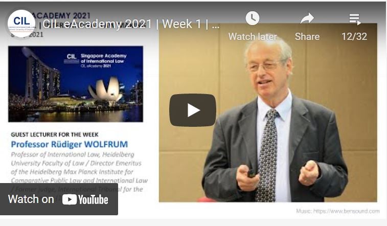 Professor Rüdiger Wolfrum on “International Law Making” - Centre for ...