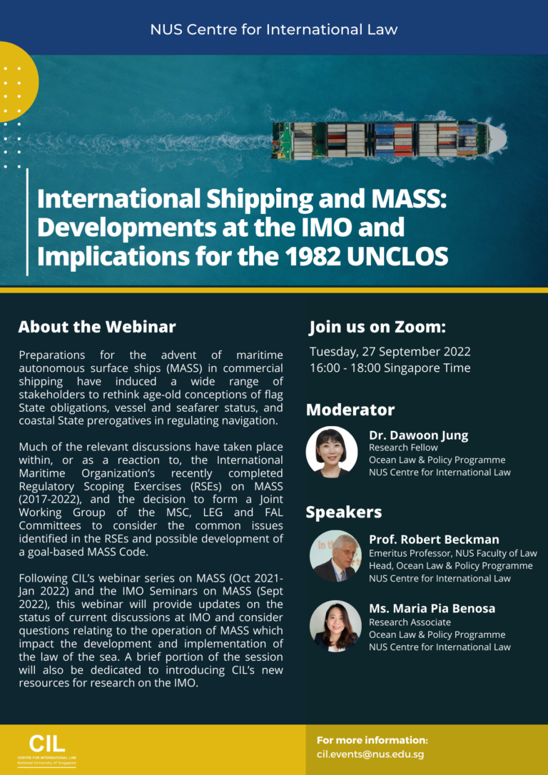 International Shipping and Maritime Autonomous Surface Ships (MASS ...