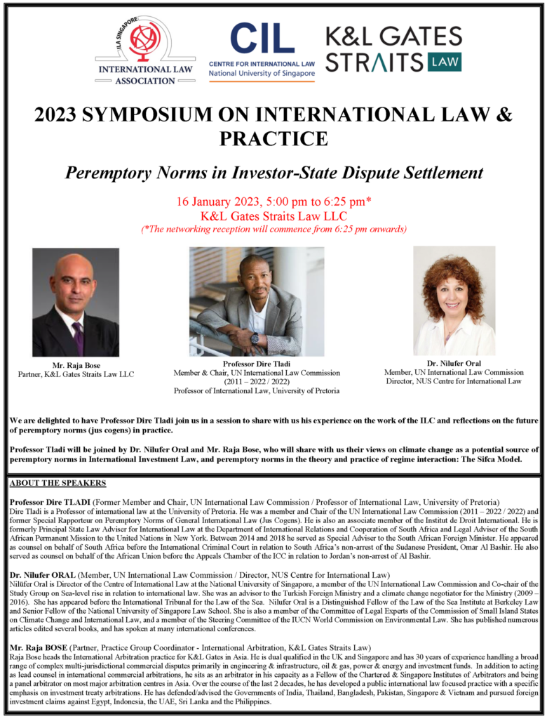 2023 Symposium on International Law & Practice - Peremptory Norms in ...
