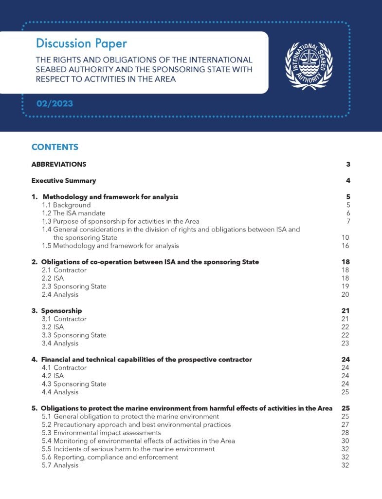 CIL-ISA Discussion Paper on The Rights and Obligations of the ...