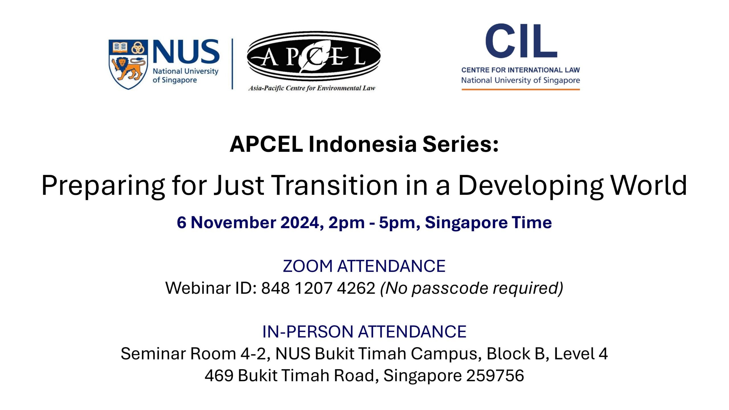 APCEL Indonesia Series: Preparing for Just Transition in a Developing ...