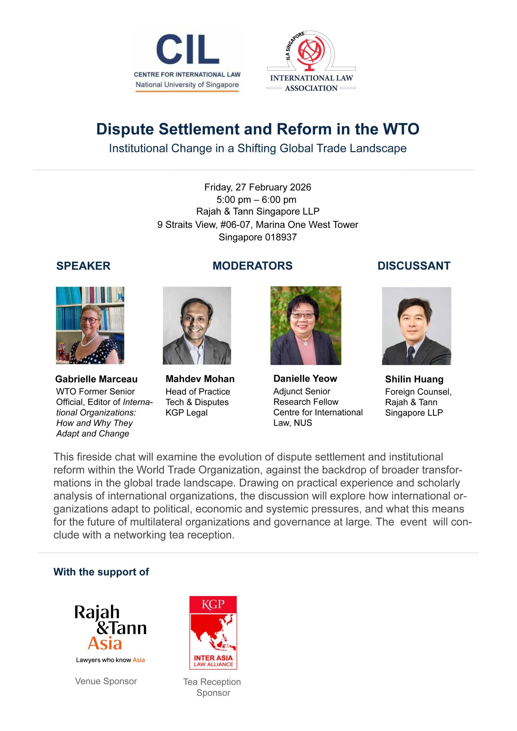 CIL ILA Seminar: Dispute Settlement and Reform in the WTO ...